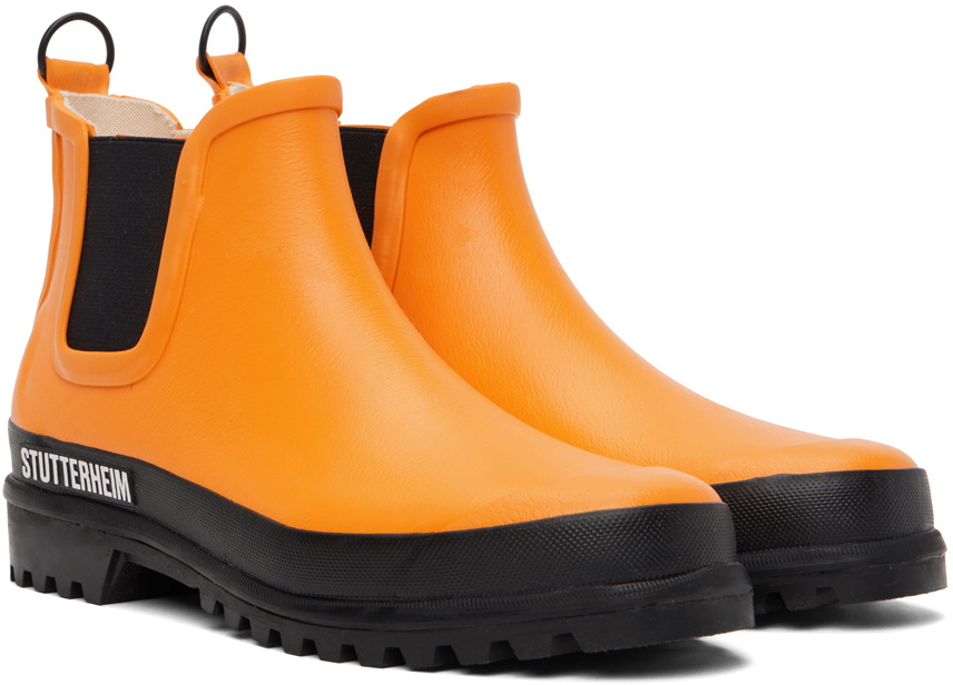 Stutterheim Orange Novesta Edition Rainwalker Chelsea Boots Stutterheim