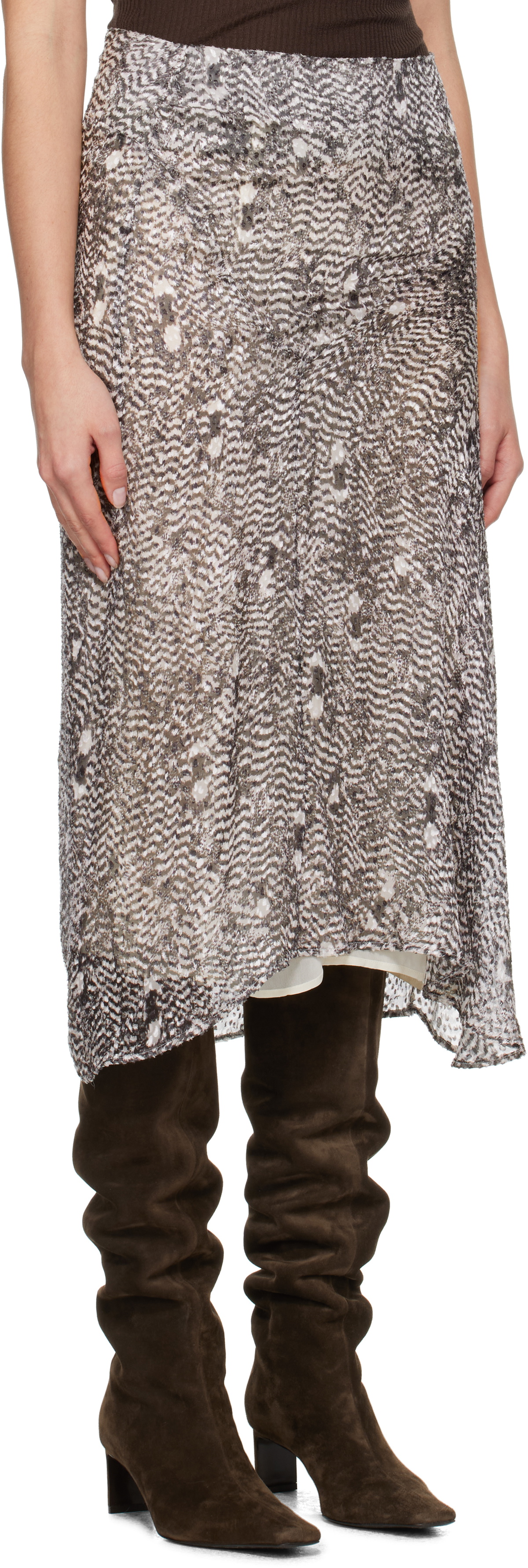 Isabel Marant Black & White Lisanne Midi Skirt Isabel Marant