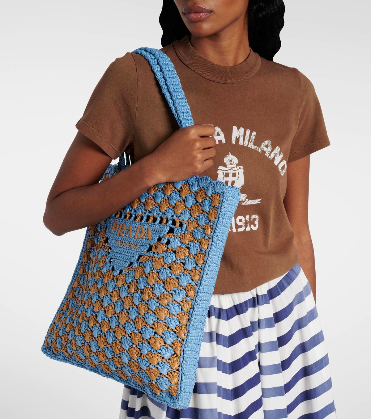 Prada Logo crochet shopper Prada