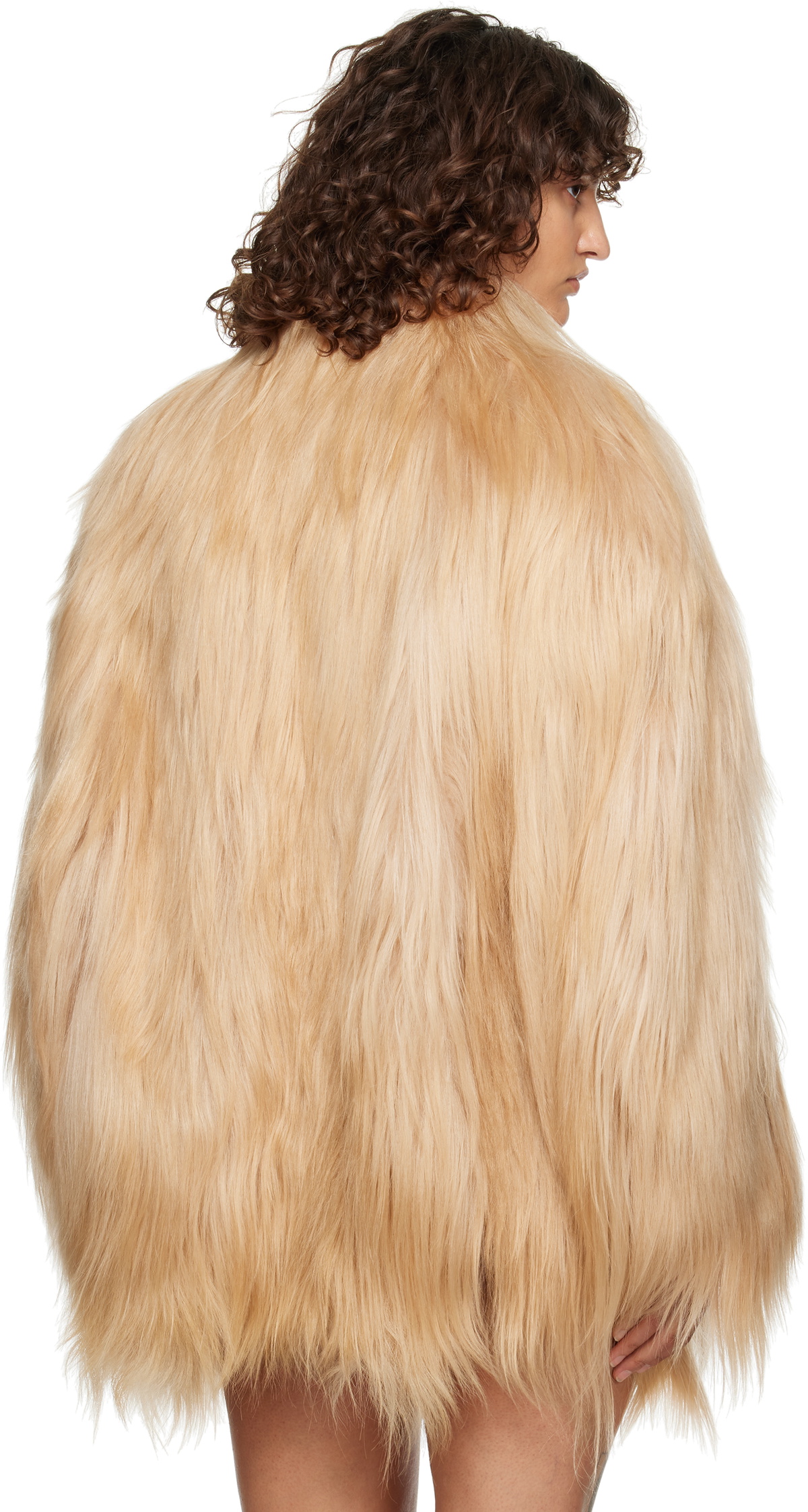 Marni Pink Long Hair Short Faux-Fur Jacket Marni