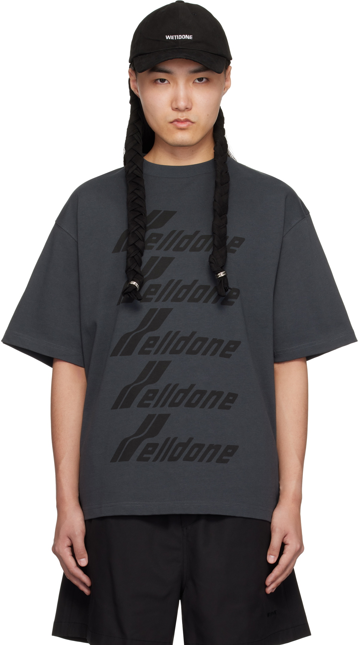 We11done Gray Front Logo T-shirt We11done