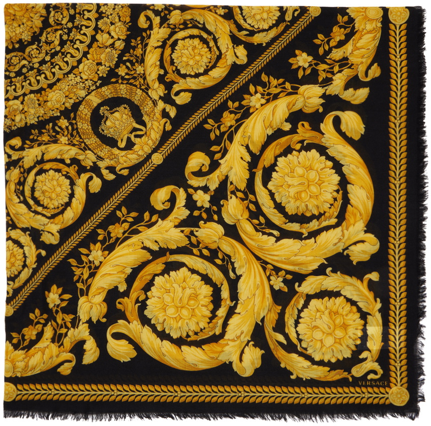 Versace Black Barocco Scarf Versace