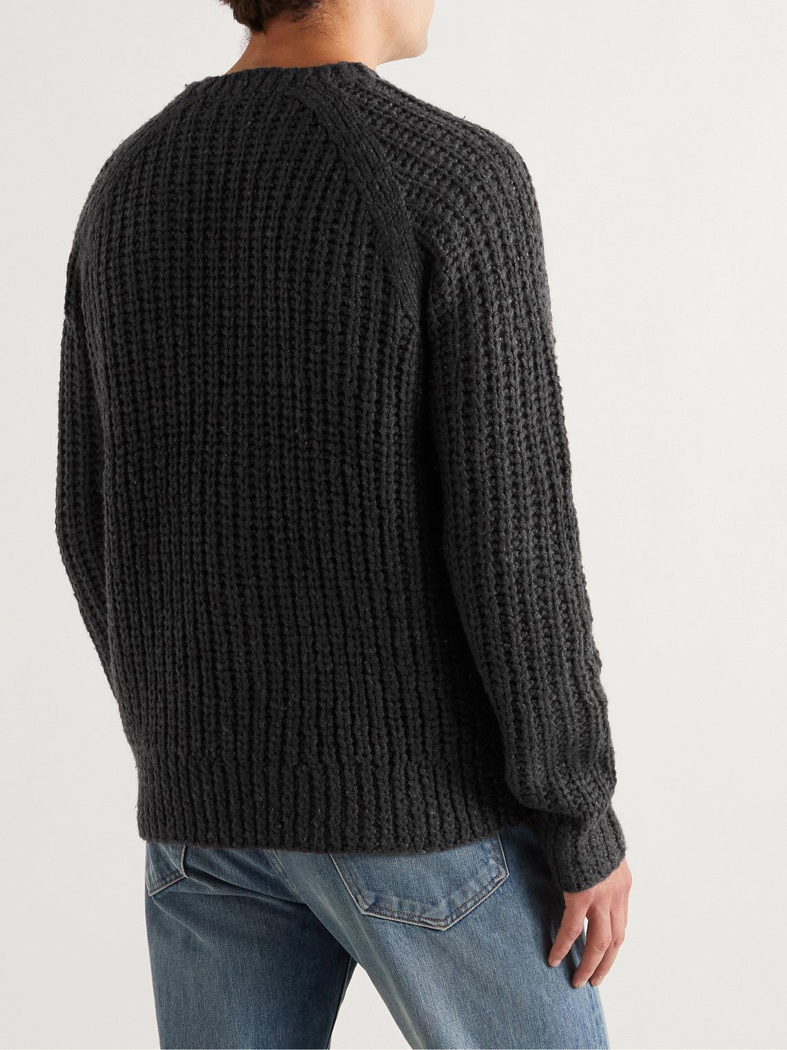Rag & Bone - Logo-Embroidered Ribbed-Knit Sweater - Gray Rag and Bone