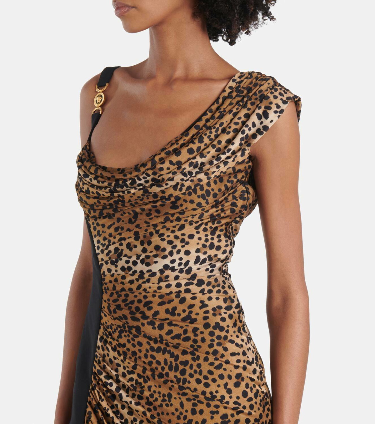 Versace Medusa '95 leopard-print draped gown Versace