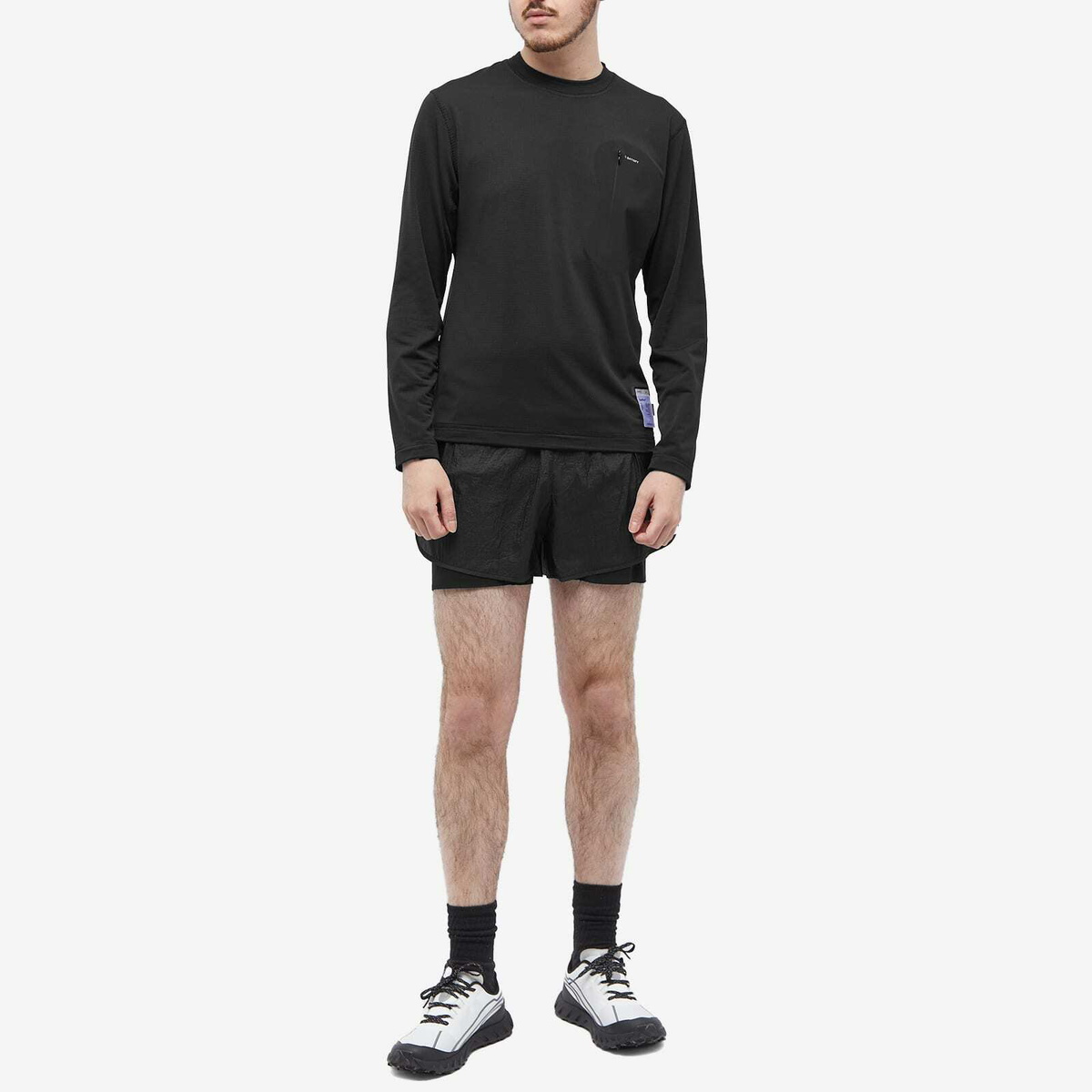 Satisfy Men's Rippy 3" Trail Shorts in Black Satisfy