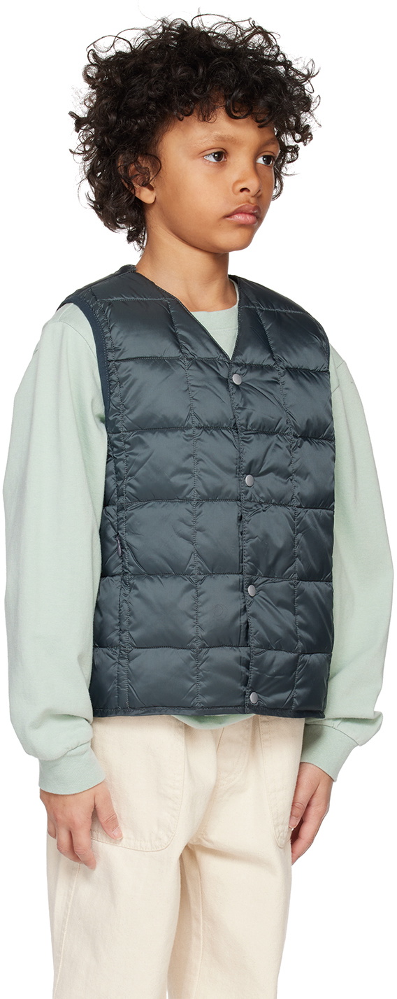 TAION Kids Gray V-Neck Down Vest Taion Extra