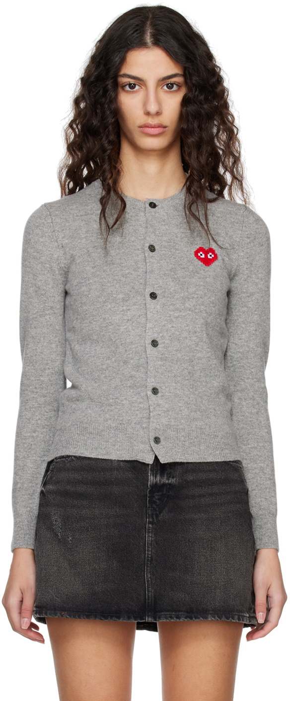 Comme des Garçons Play Gray Invader Edition Cardigan Comme des Garcons Play