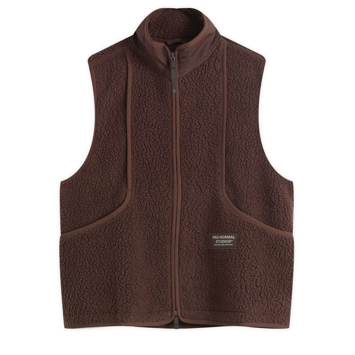 Pas Normal Studios Men's Off-Race Pile Fleece Vest in Light Brown Pas ...