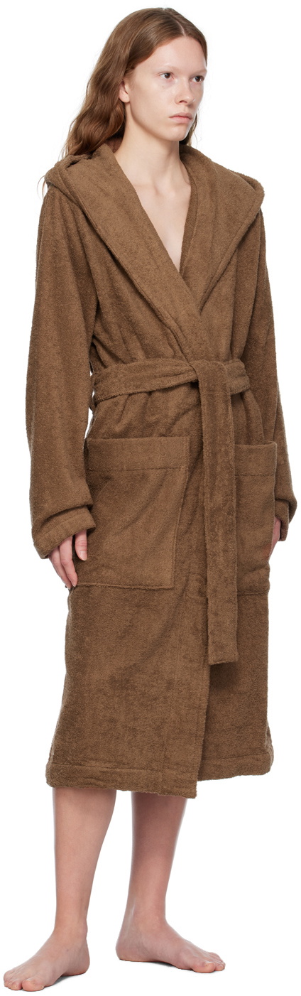 Tekla Brown Hooded Bathrobe Tekla Fabrics