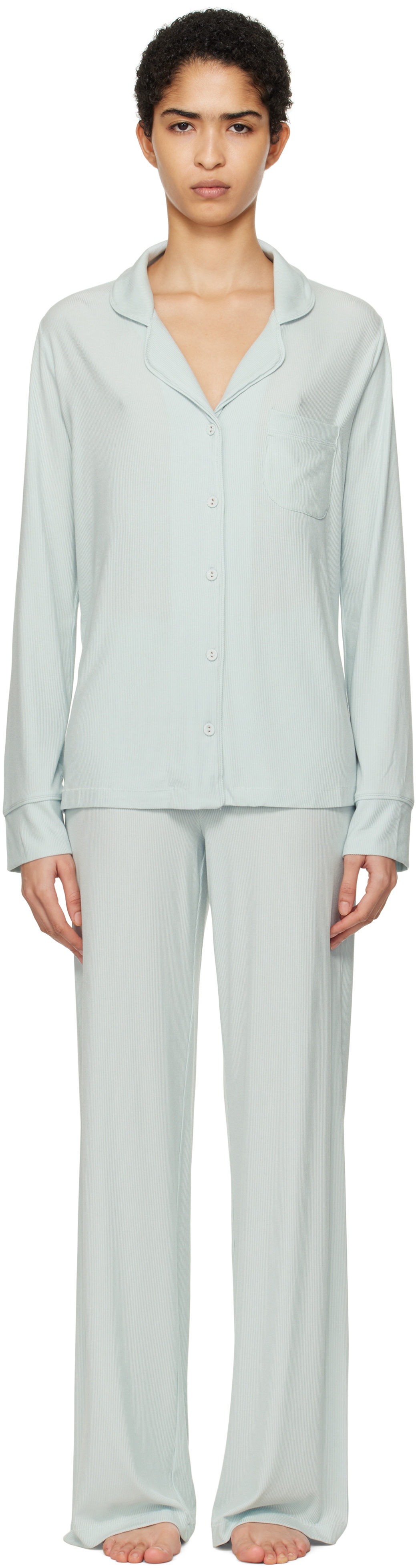SKIMS Blue Soft Lounge Sleep Pyjama Set SKIMS