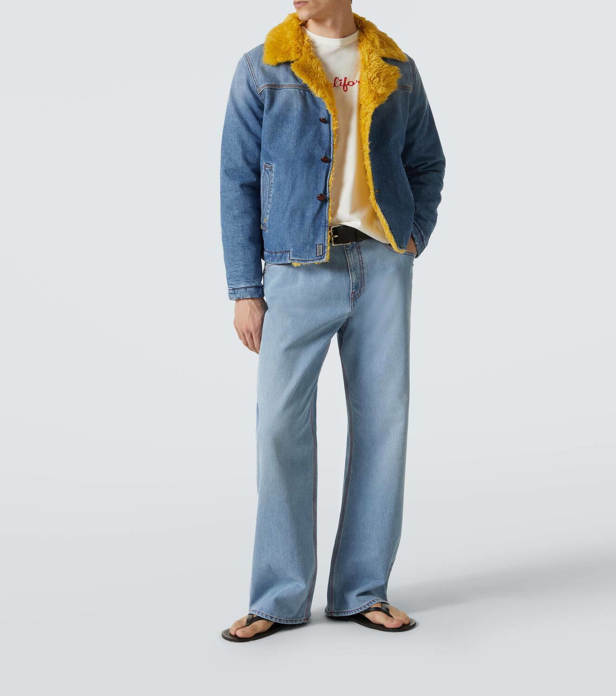 ERL Faux shearling-lined denim jacket ERL