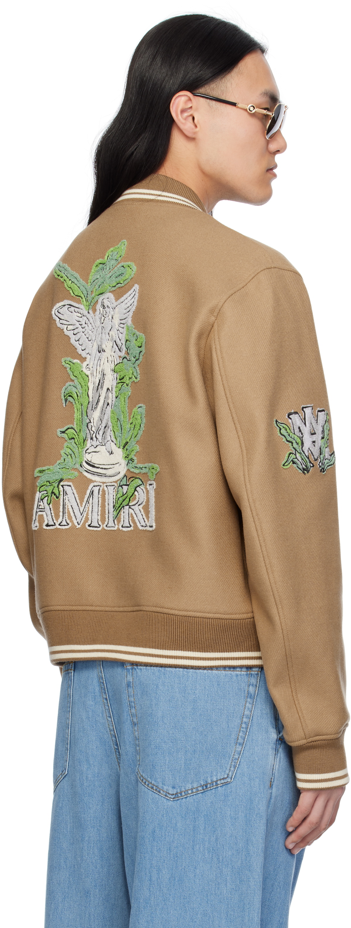 AMIRI Brown 'Amiri' Garden Bomber Jacket Amiri