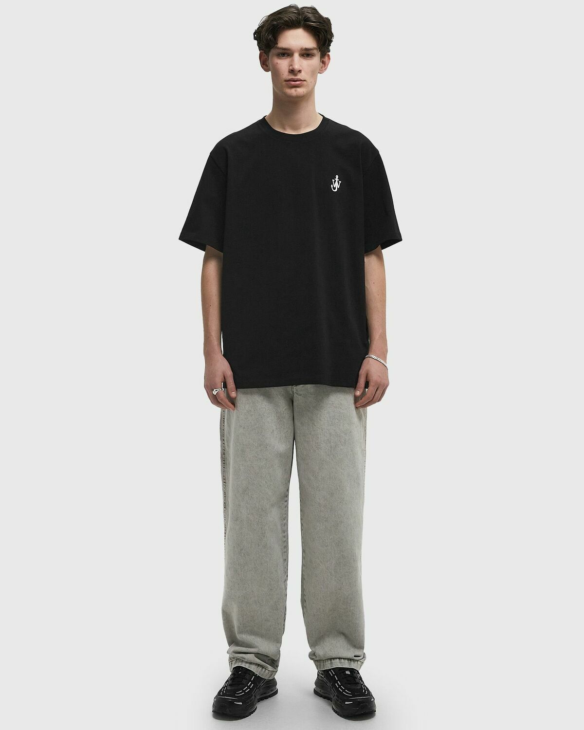 JW Anderson ANCHOR EMBROIDERY TEE Black Mens Shortsleefe JW Anderson