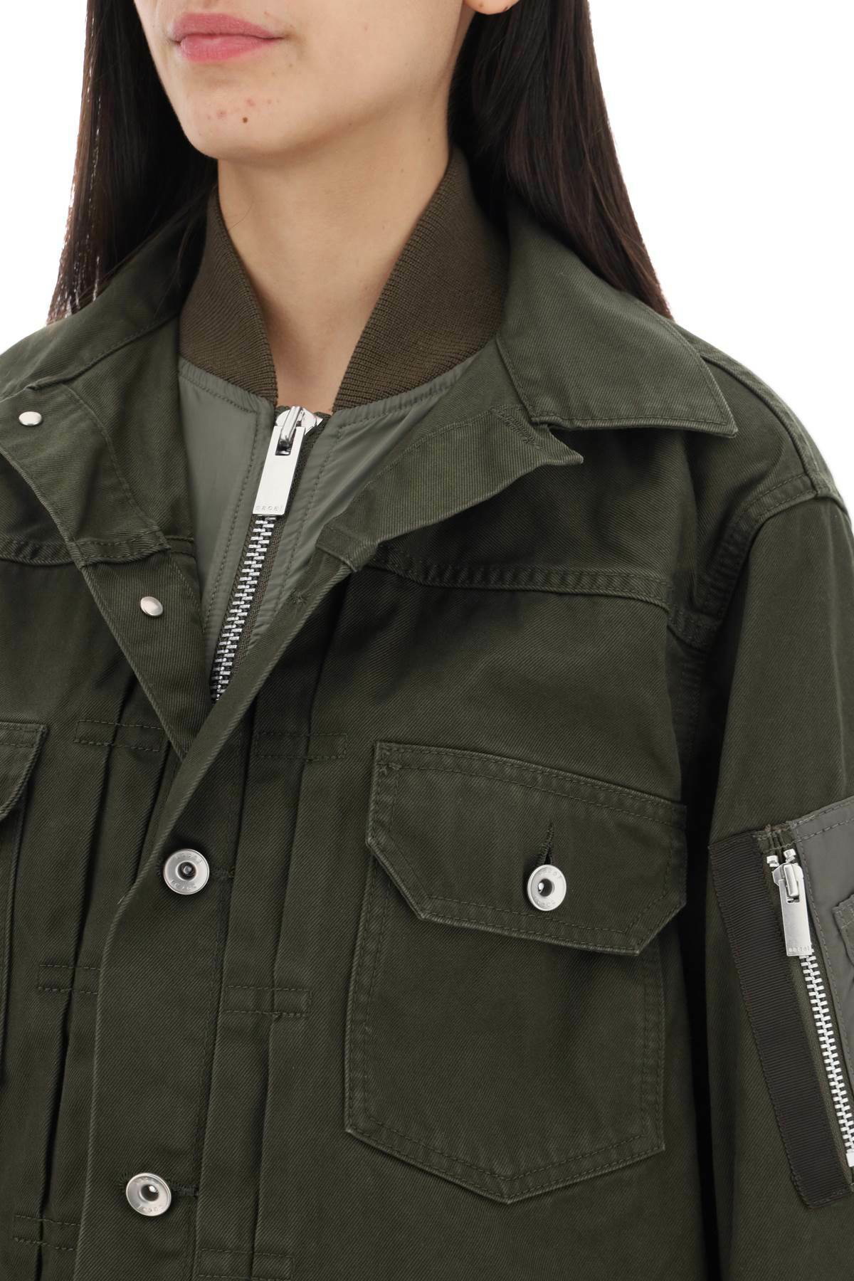 SACAI layered denim jacket Khaki Sacai