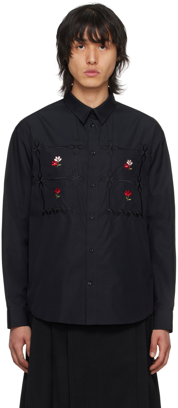 Simone Rocha Black Embroidered Shirt Simone Rocha