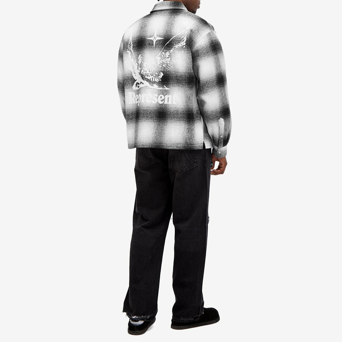 Represent Men's Spirits Of Summer Flannel Shirt in Black/White Represent