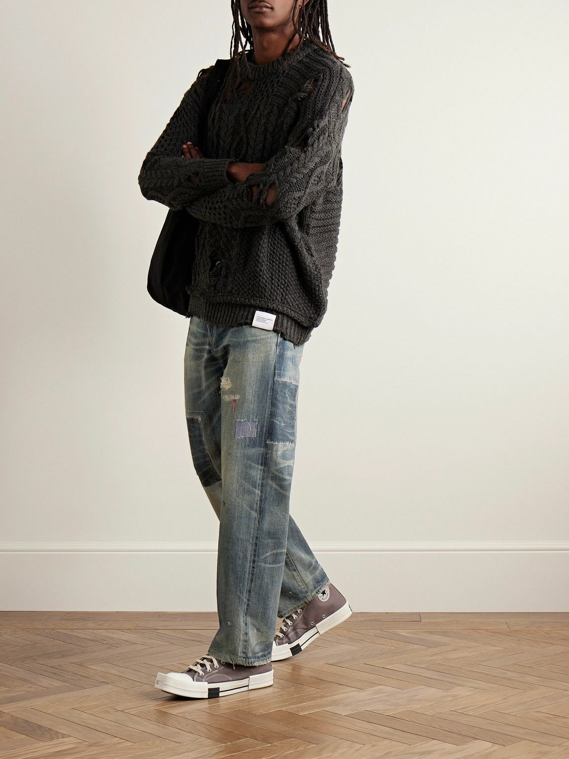 Neighborhood - Savage Straight-Leg Distressed Selvedge Jeans Neighborhood - Savage Straight-Leg Distressed Selvedge Jeans