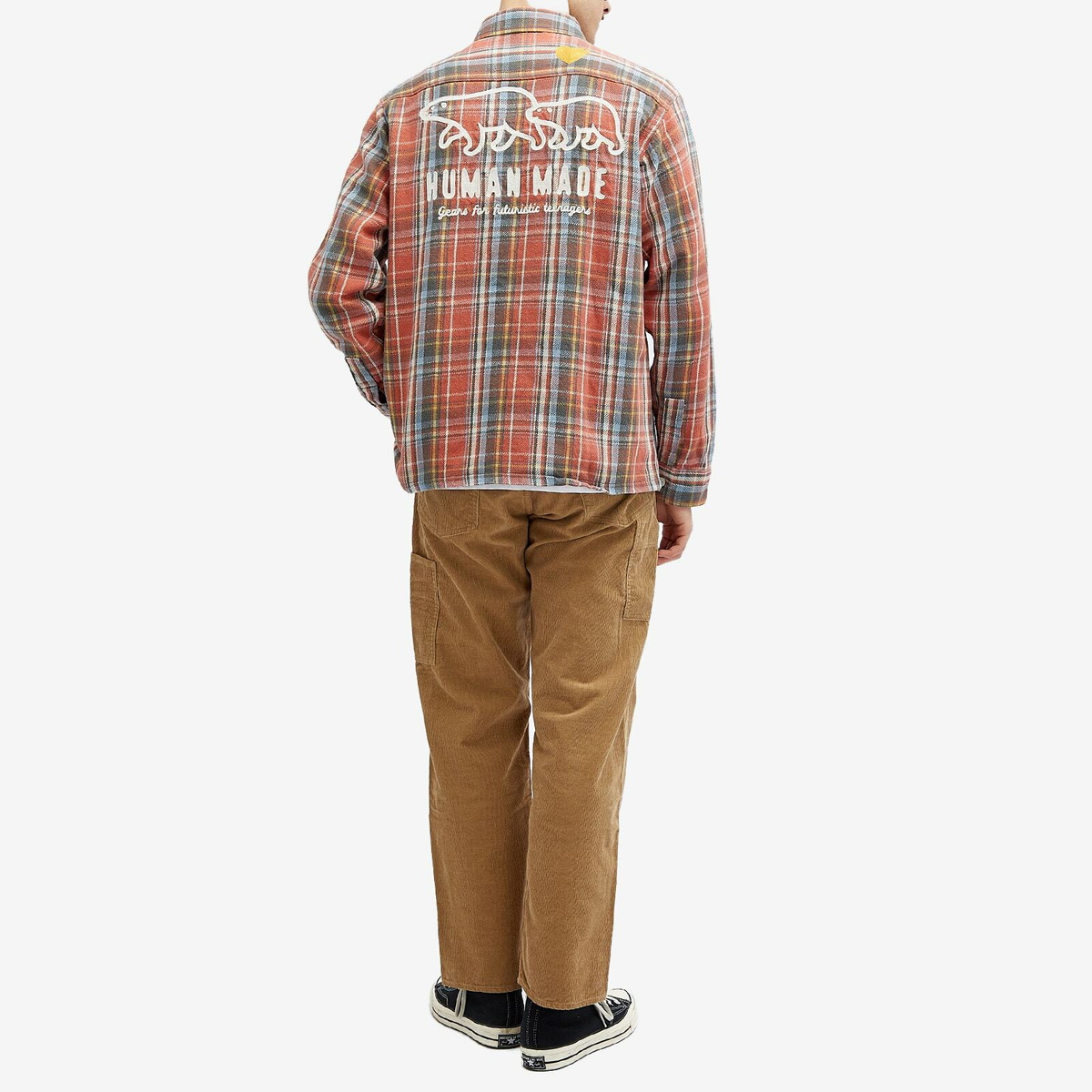 Human Made Men's Check Overshirt in Red Human Made