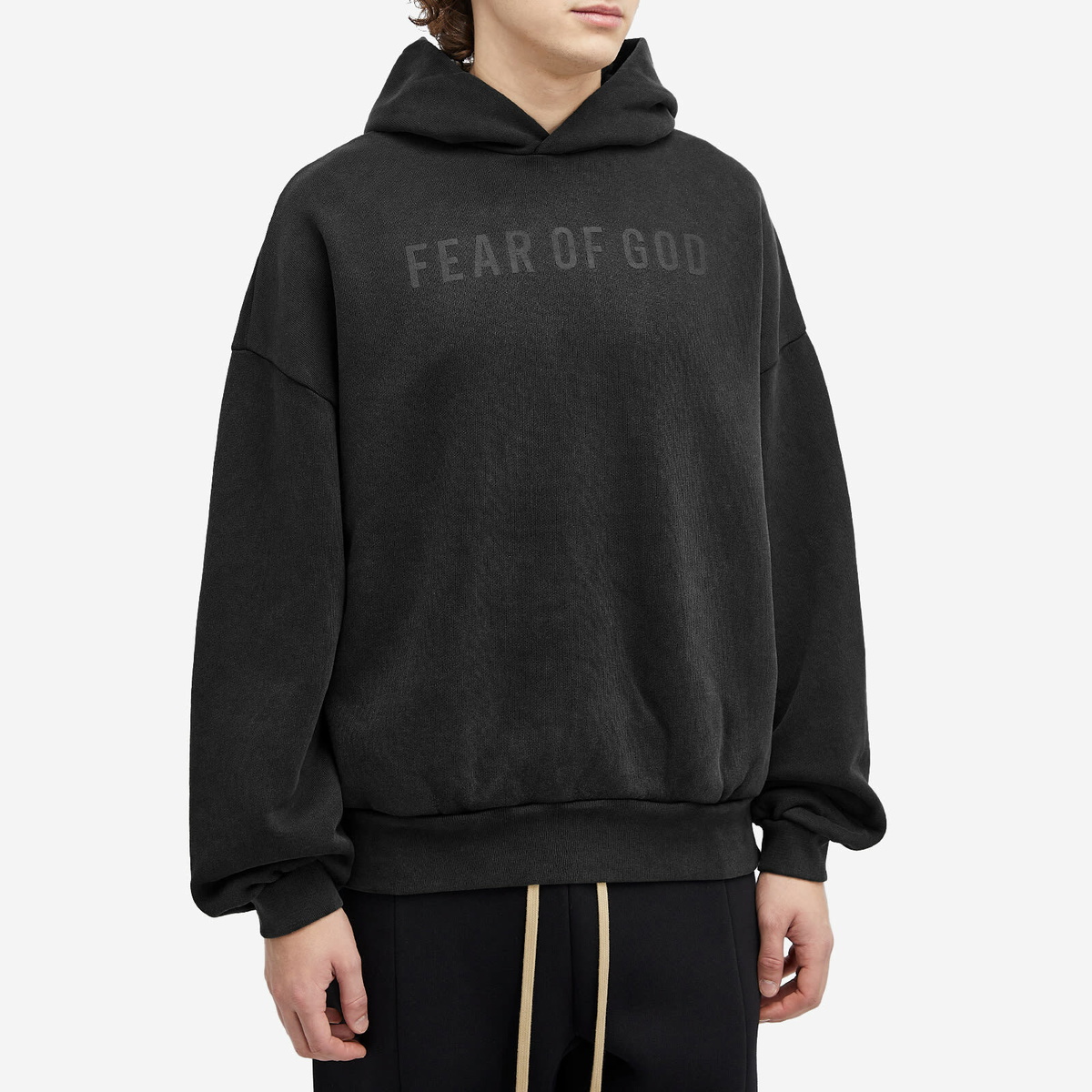 Fear of God Men's Text Logo Hoodie in Black Fear Of God