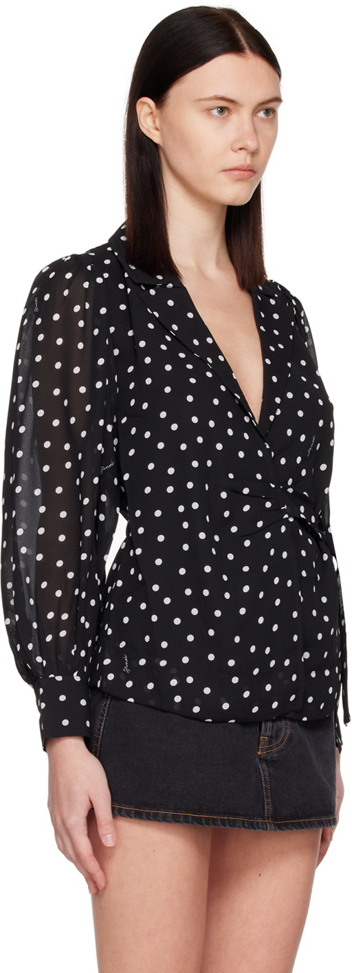 GANNI Black Printed Blouse GANNI