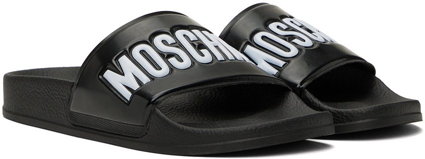 Moschino Black Pool Slides Moschino