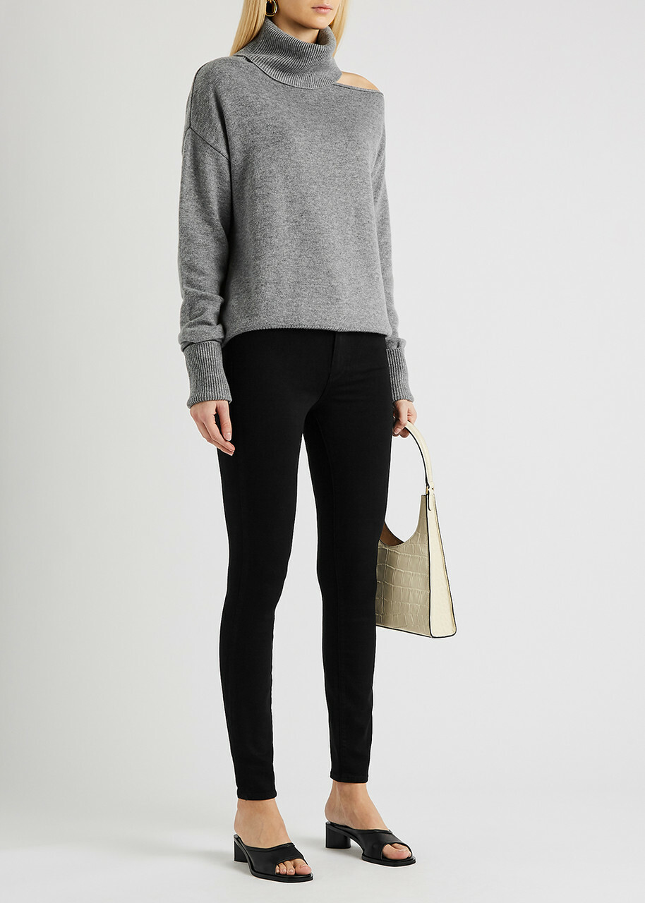 Paige Raundi Cut-out Wool-blend Jumper Grey Paige