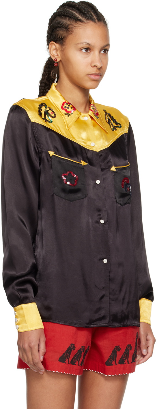 Bode Yellow & Black Rodeo Shirt Bode