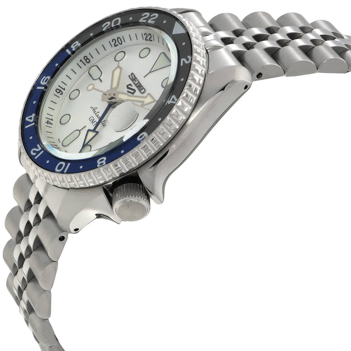 Seiko 5 Sports GMT Automatic Silver Dial Mens Watch SSK033 Seiko