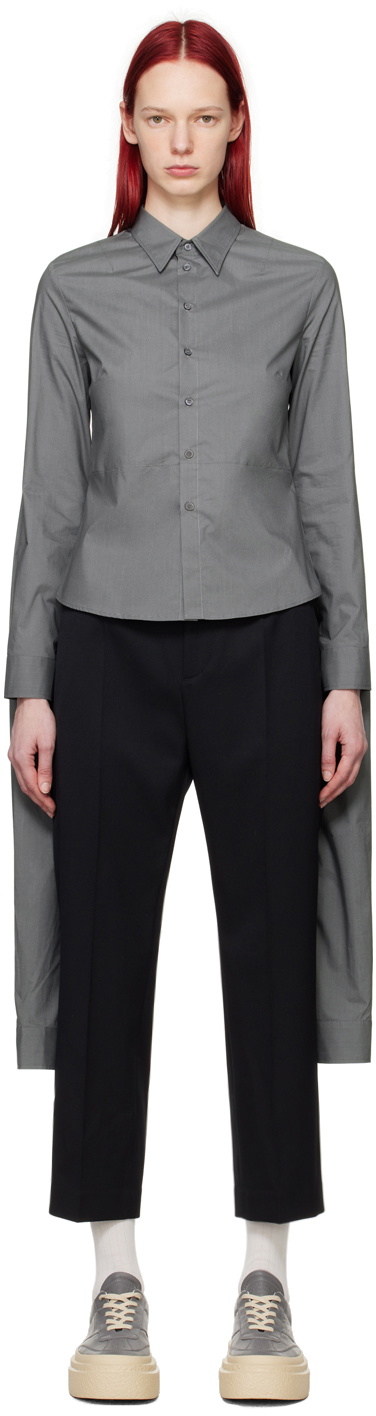 MM6 Maison Margiela Gray Extended Shirt MM6 Maison Margiela