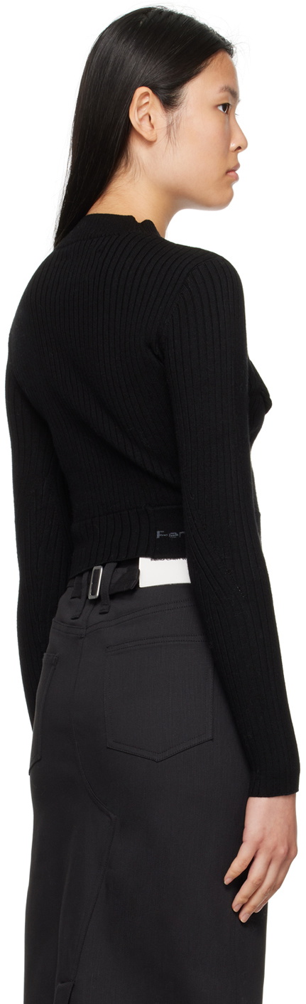 Feng Chen Wang Black Ribbed Sweater Feng Chen Wang