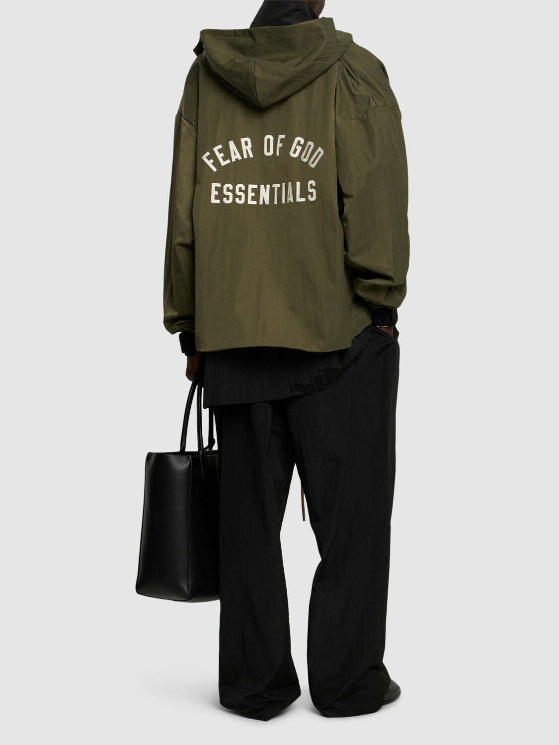 FEAR OF GOD ESSENTIALS Textured Nylon Zip-up Hoodie Fear Of God Essentials