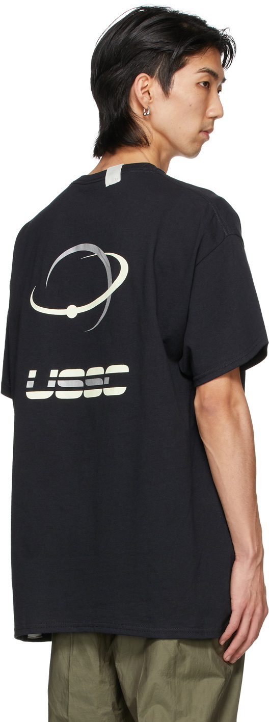 N.Hoolywood Black Test Product Exchange Service 'USSC' T-Shirt N.Hoolywood