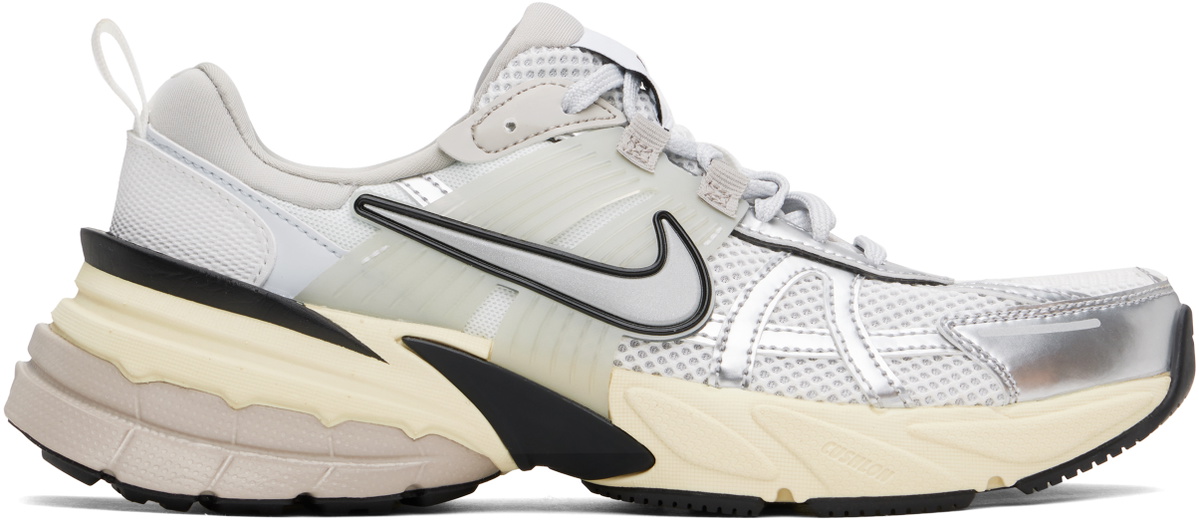 Nike White & Silver V2K Run Sneakers Nike