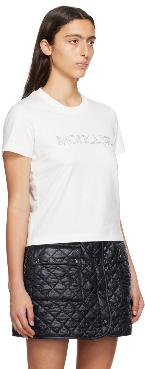 Moncler White Crystal T-Shirt Moncler