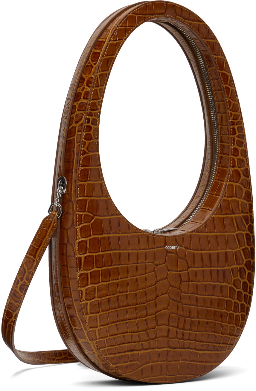 Coperni Brown Croco Crossbody Swipe Bag Coperni