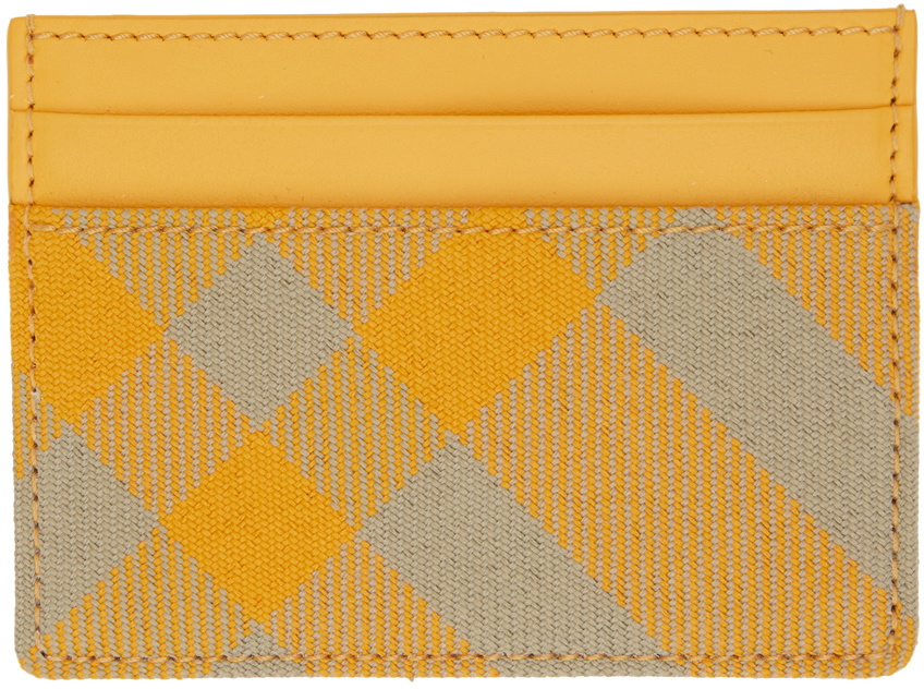 Burberry Yellow Check Card Holder Burberry