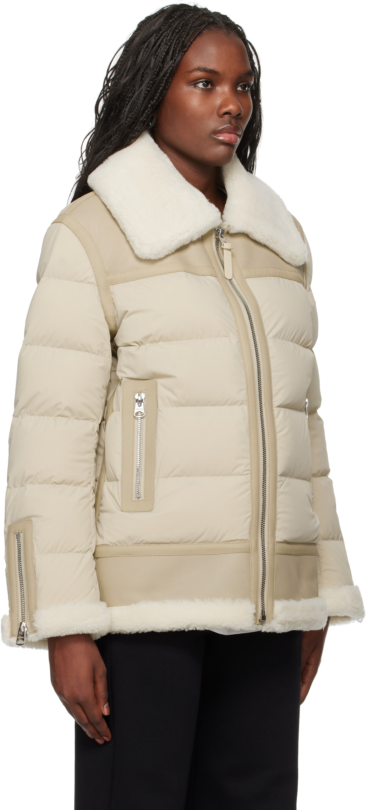 MACKAGE Beige Vanna Down Shearling Jacket Mackage
