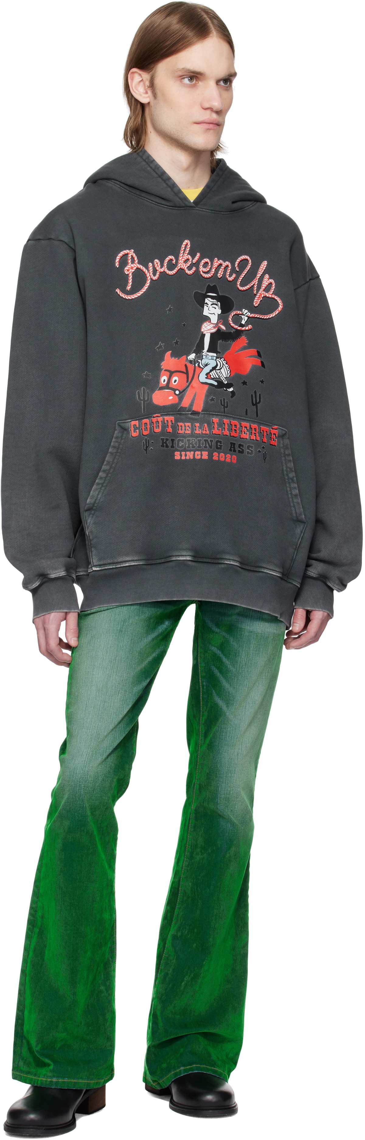 COÛT DE LA LIBERTÉ Gray Killian 'Buck'em' French Terry Hoodie COÛT DE ...