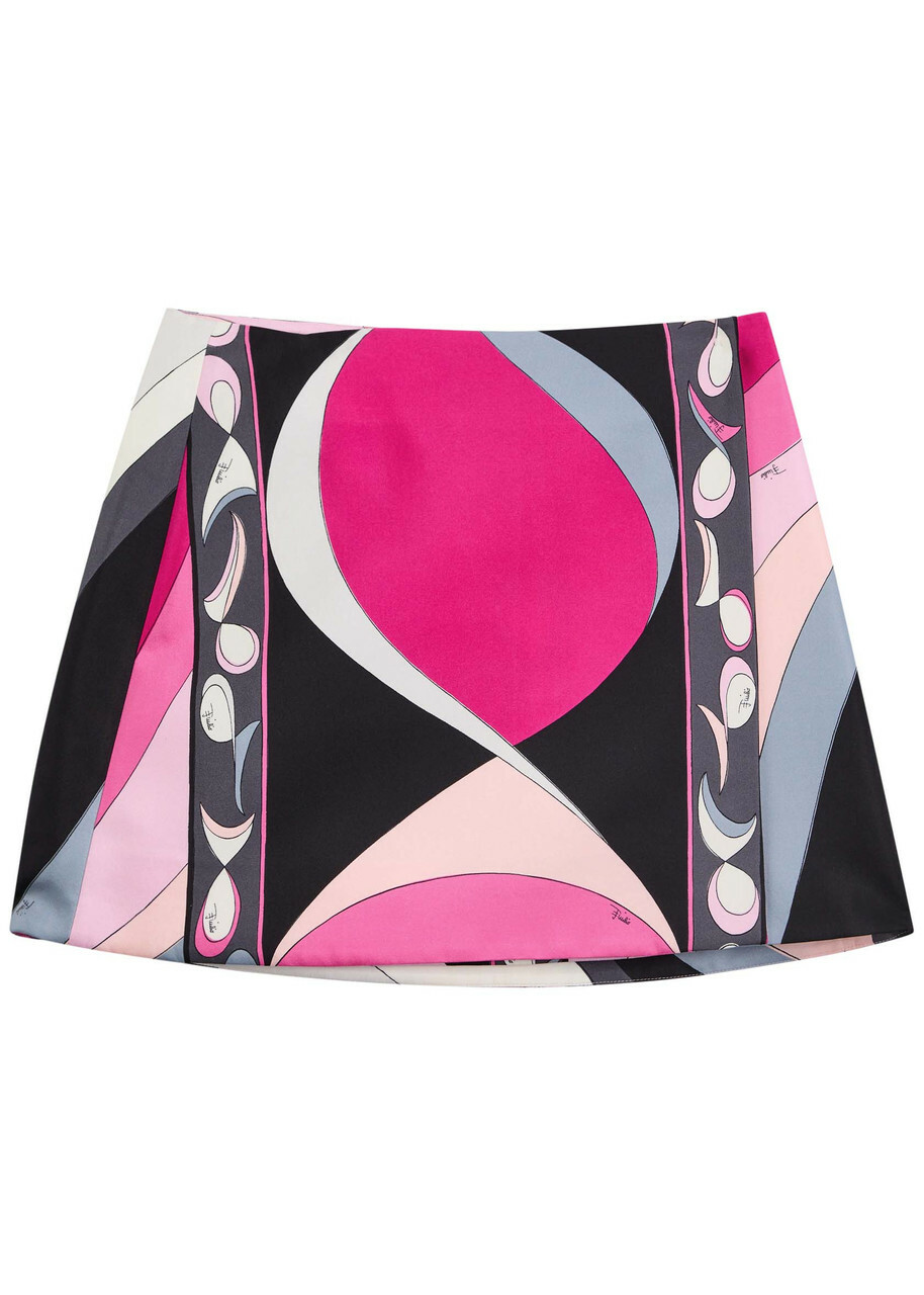 Pucci Gonna Printed Silk Mini Skirt Multi Print Emilio Pucci