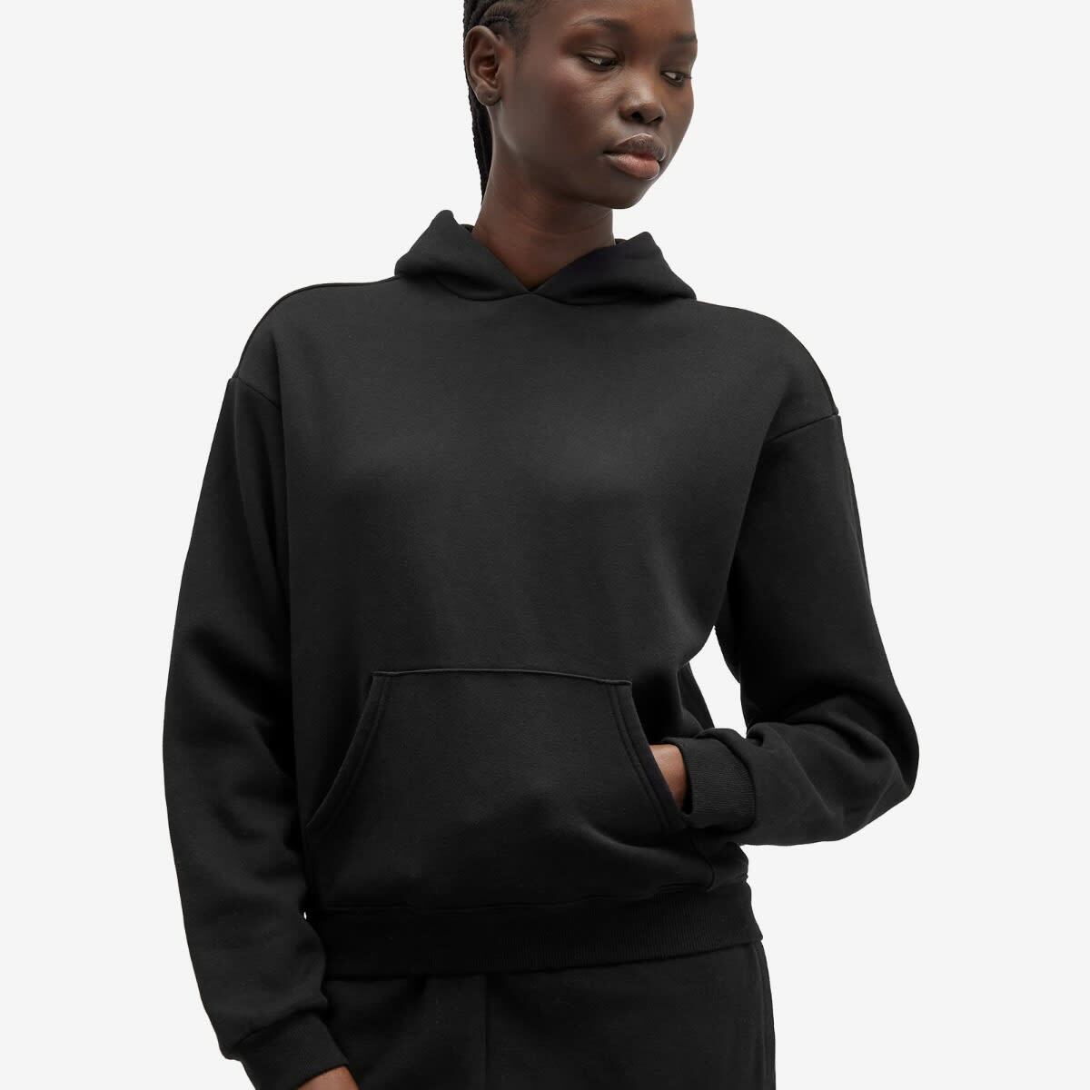 SKIMS Women's Cotton Fleece Pullover Hoodie in Onyx SKIMS