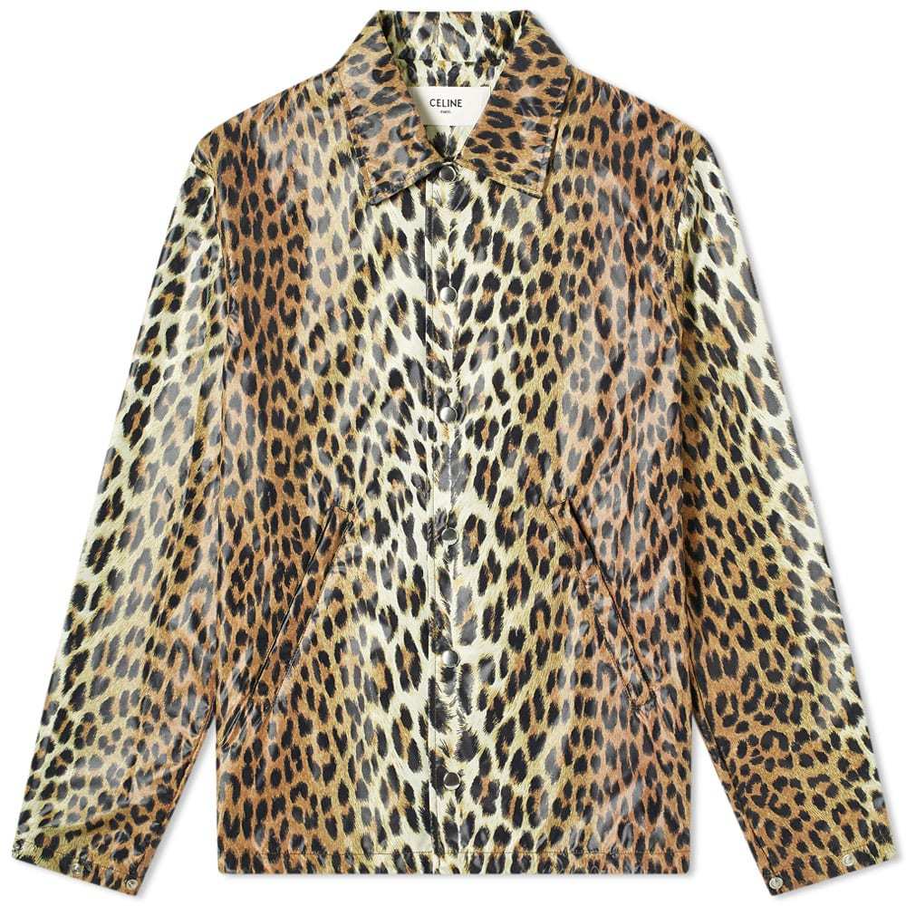 Celine Leopard Print Nylon Coach Jacket Celine