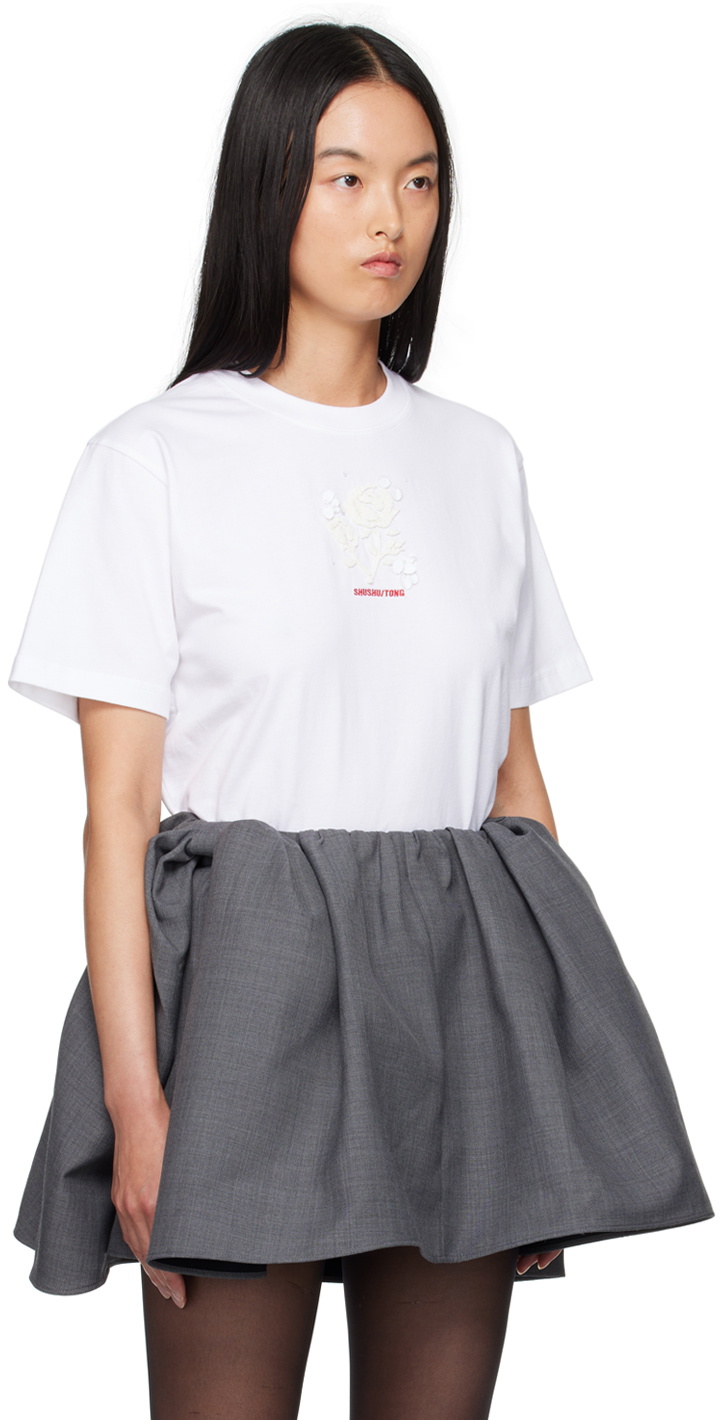 SHUSHU/TONG White Embroidered-Logo T-Shirt Shushu/Tong