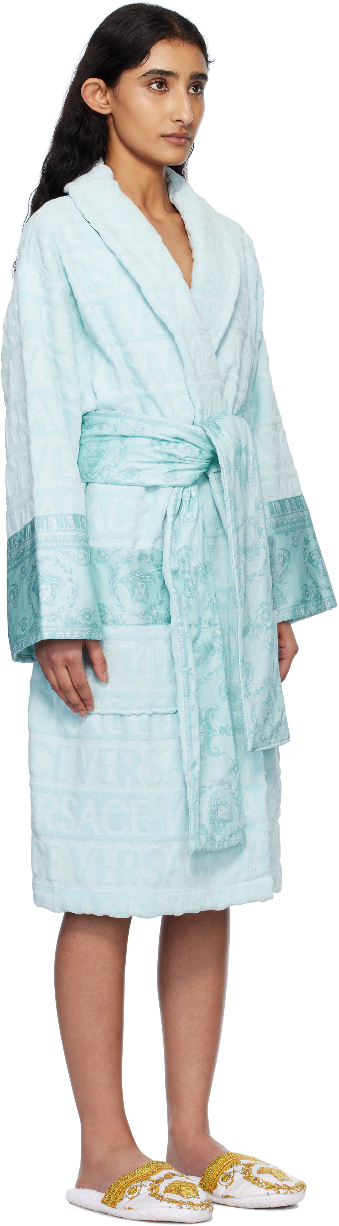 Versace Underwear Blue 'I Heart Baroque' Bathrobe Versace Underwear