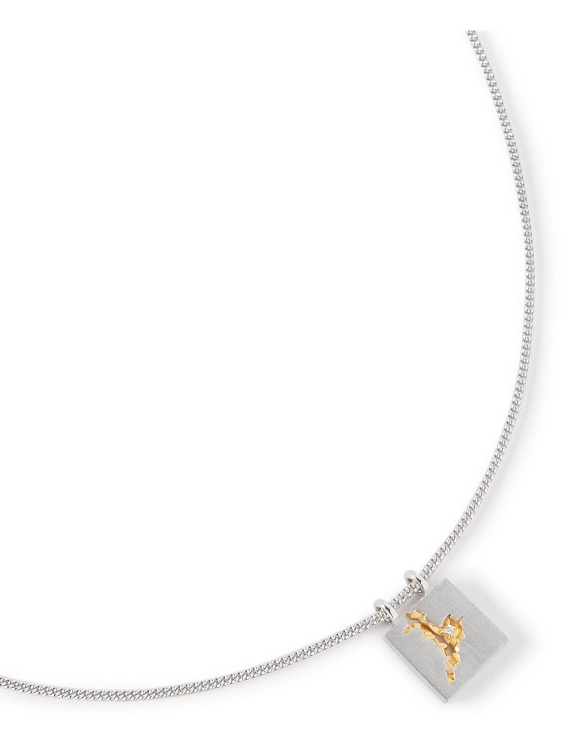 Tom Wood - Rhodium- and Gold-Plated Silver Diamond Pendant Necklace Tom ...