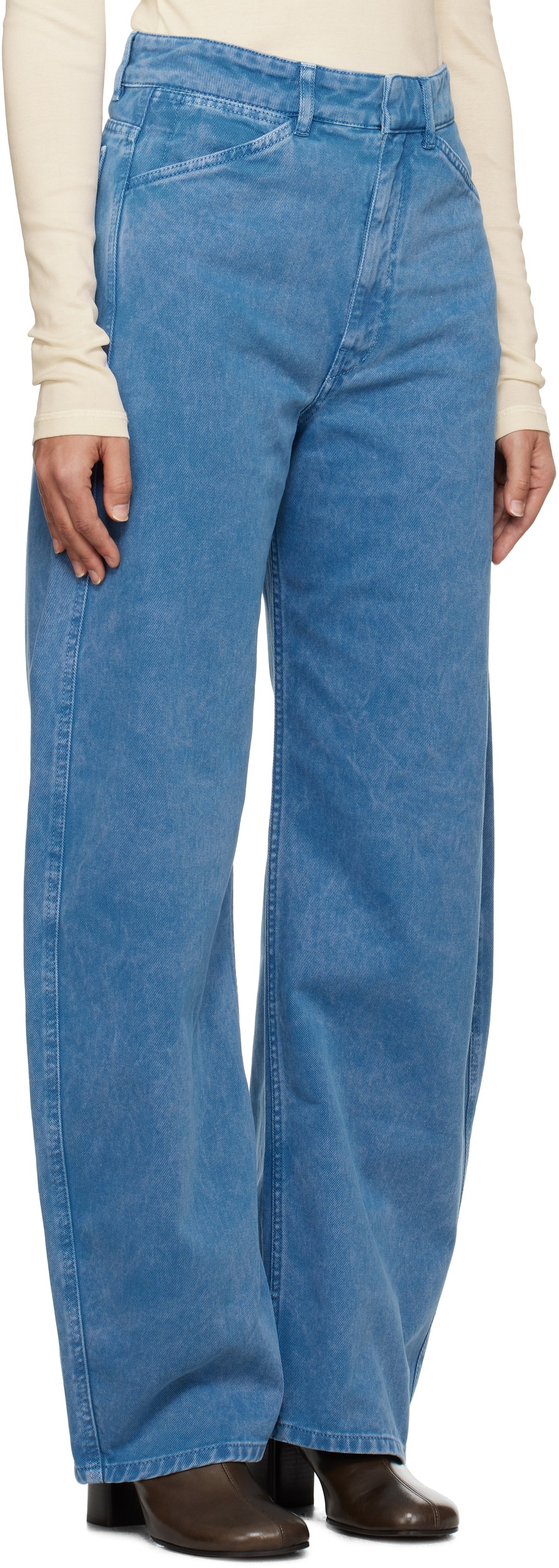 LEMAIRE Blue High Waisted Curved Jeans Lemaire
