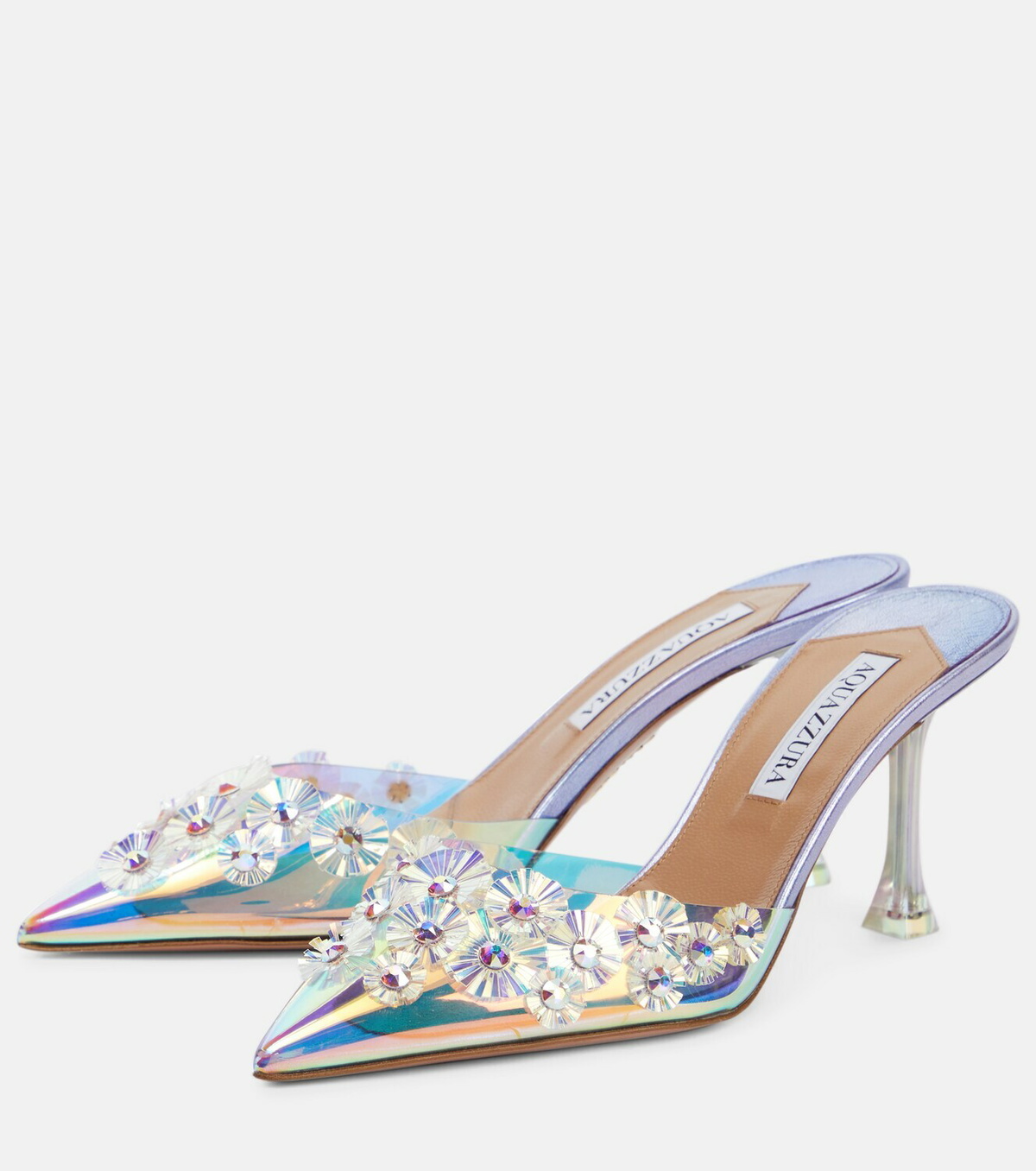 Aquazzura Meteorite 75 embellished PVC mules Aquazzura