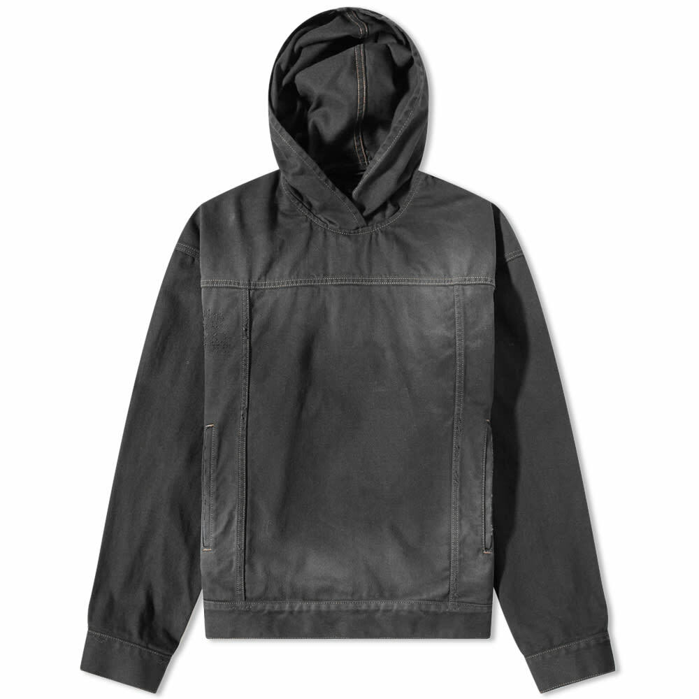 Balenciaga Men's Pull-Over Denim Jacket in Matte Black Balenciaga