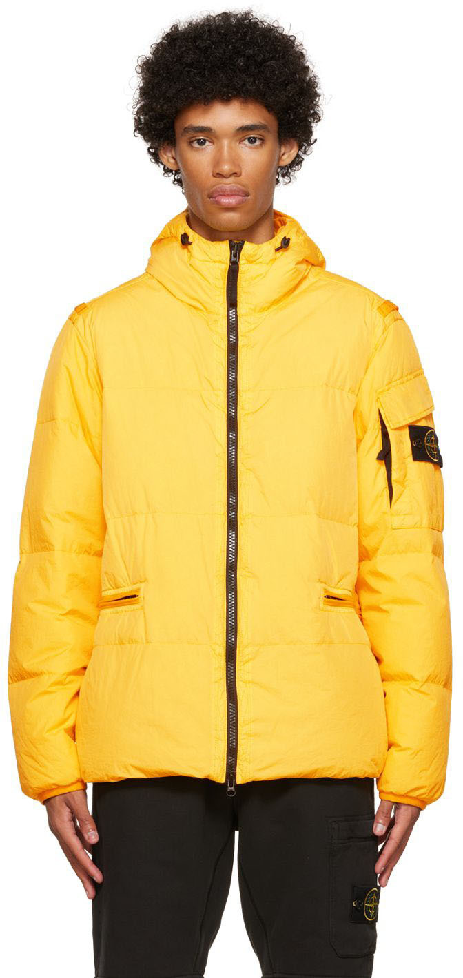 Stone Island Yellow Crinkle Rep Down Jacket Stone Island
