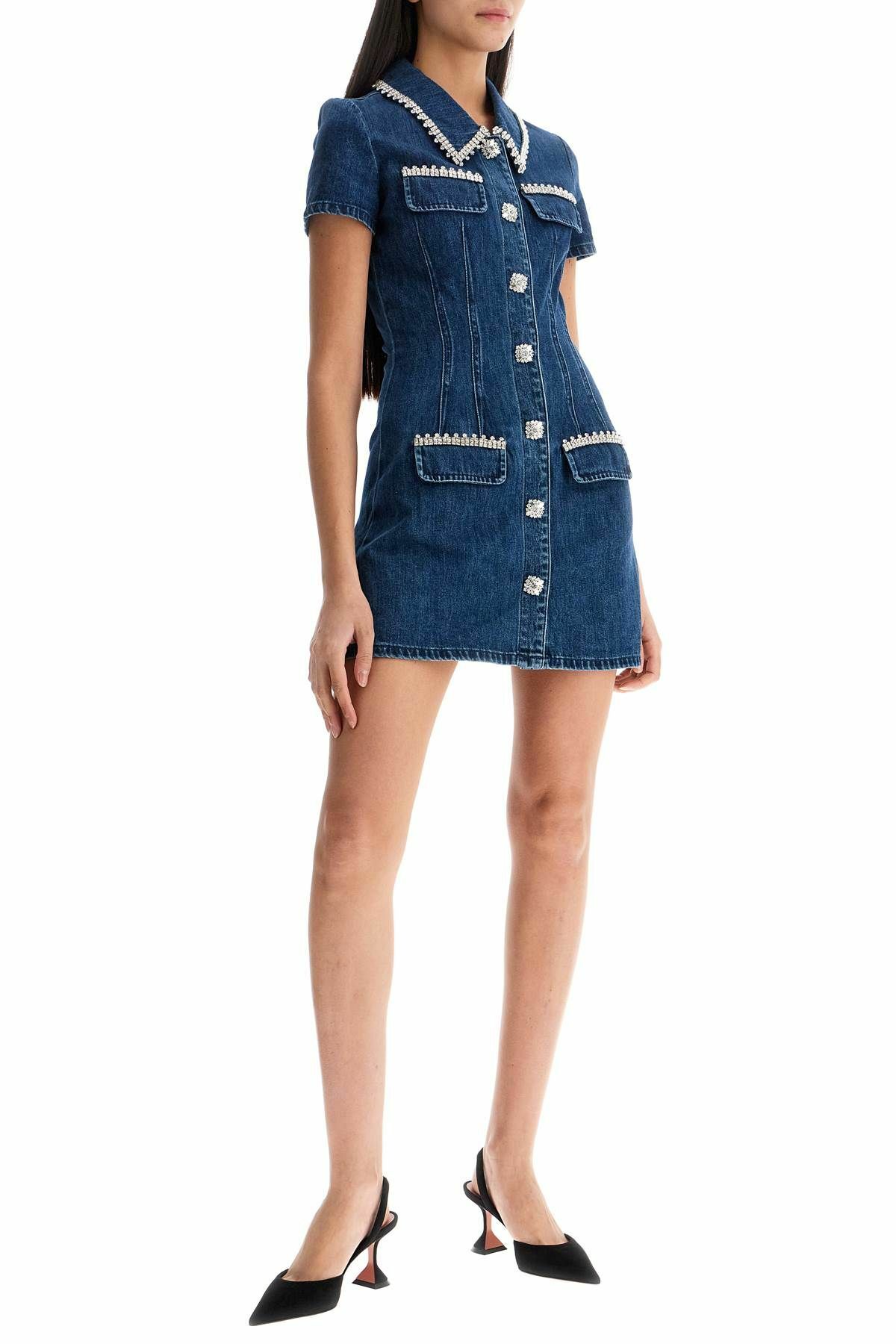 SELF PORTRAIT short-sleeved mini dress Blue Self-Portrait