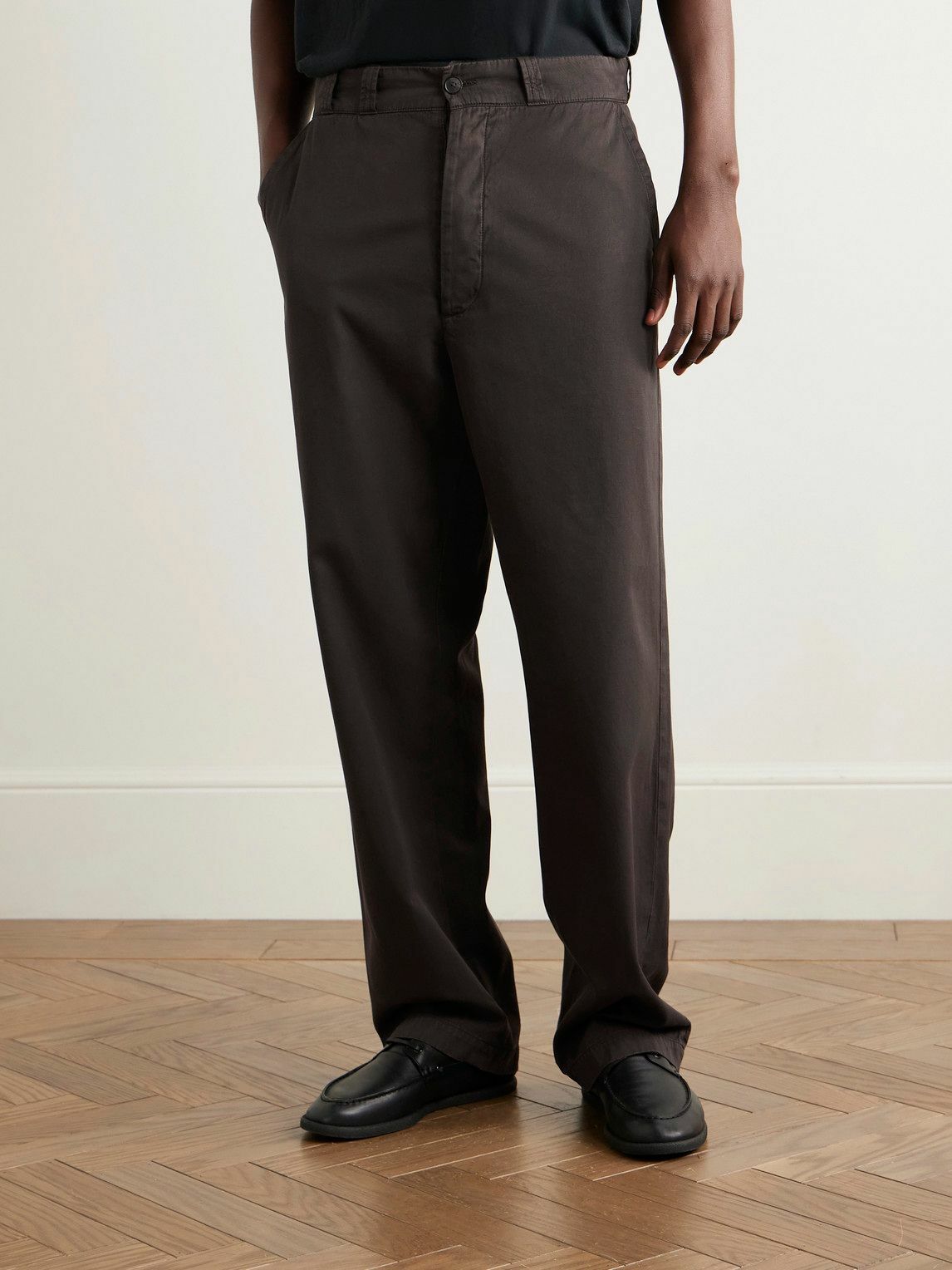 The Row - Ottis Straight-Leg Cotton and Cashmere-Blend Twill Trousers ...